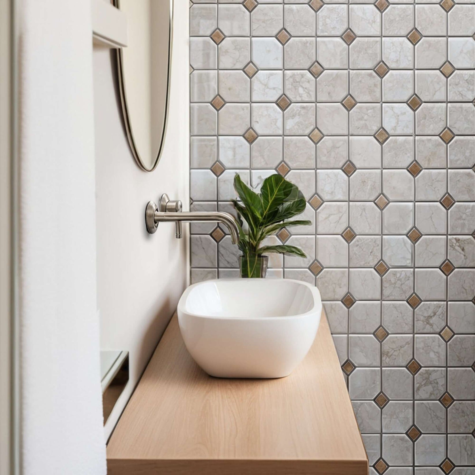 Beige Marble Mosaic 30x30 - Elegant, Durable Tiles